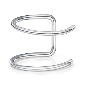 Ruifan 316L Surgical Steel Double-Rings Fake Faux Clip On Septum Lip Nose Hoop Ring Body Piercing Jewelry Unisex 20G 5/16"(8mm) 6PCS - Mix Color 1#