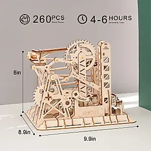 ROKR Marble Run 3D Wooden Puzzles Model Building Kits for Adults - Educational Project Brain Teaser, DIY Crafts for Adults & Kids (Ladder)