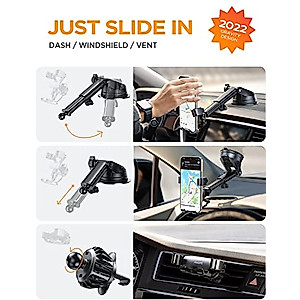 AINOPE Phone Mount for Car 2022 Upgrade 3-1 Gravity Car Phone Holder Mount for Car Dashboard Windshield Air Vent Cell Phone Holder Car Mount Compatible with iPhone 14 13 12 11 Pro Max & All Phones