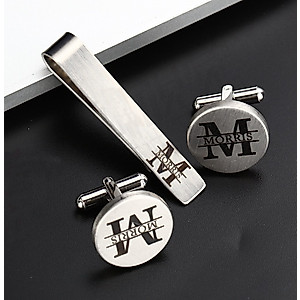 ZUNON Father of The Bride Cufflinks & Tie clips Father of The Bride Gifts I Loved You First Wedding Tie Clips Bar Tack (Cufflinks & tie clip)