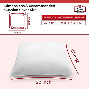 Trendy Home 20x20 Throw Pillow Insert (Set of 4, White) Bed and Couch Pillows Stuffer Hypoallergenic, Decorative Home Indoor Outdoor Sofa Pillow Filler (Non Woven, 4 Pack)