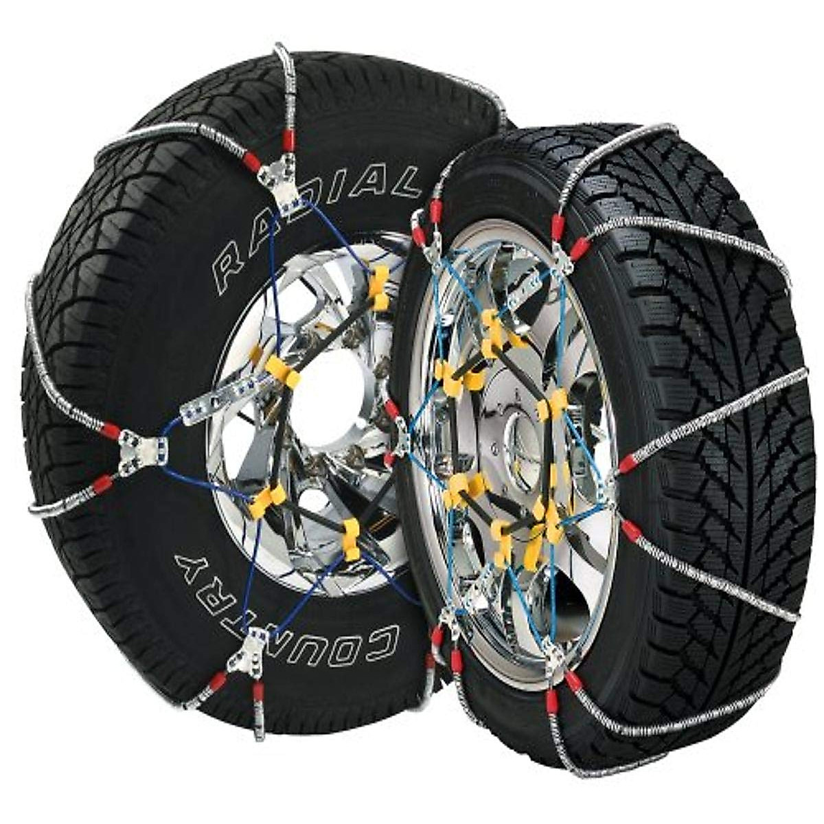 SCC SZ435 Super Z6 Cable Tire Chain for Passenger Cars, Pickups, and SUVs - Set of 2, silver