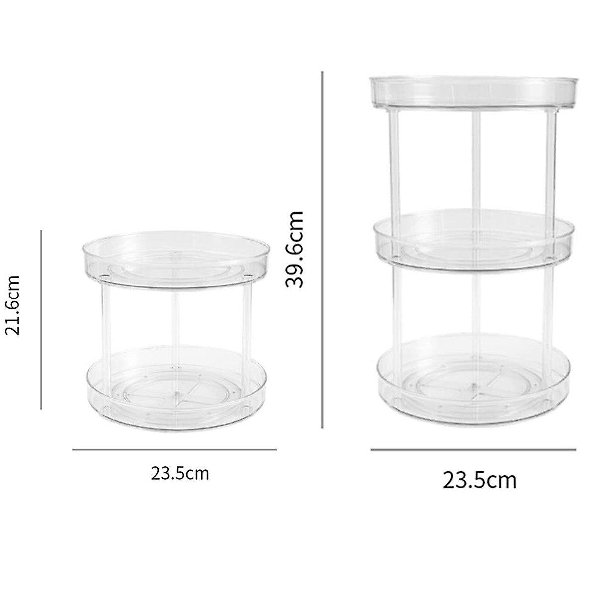 Artchros 3 Tier Lazy Susan Turntable Organizer Rotating Plate Spice Rack Standing Kitchen Rack - 9.25 inch