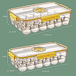 Clear Egg Tray Storage Box,Egg Holder With Lid And Special Buckle,Stackable PET Plastic Refrigerator Organizer Bins,Grey-24pieces