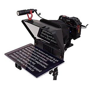 Inmei A10 Teleprompter Portable Smartphone DSLR Camera Teleprompter Prompter with Phone Holder Remote Control for Video Recording Live Streaming Interview Stage Presentation Speech Video Making Tools
