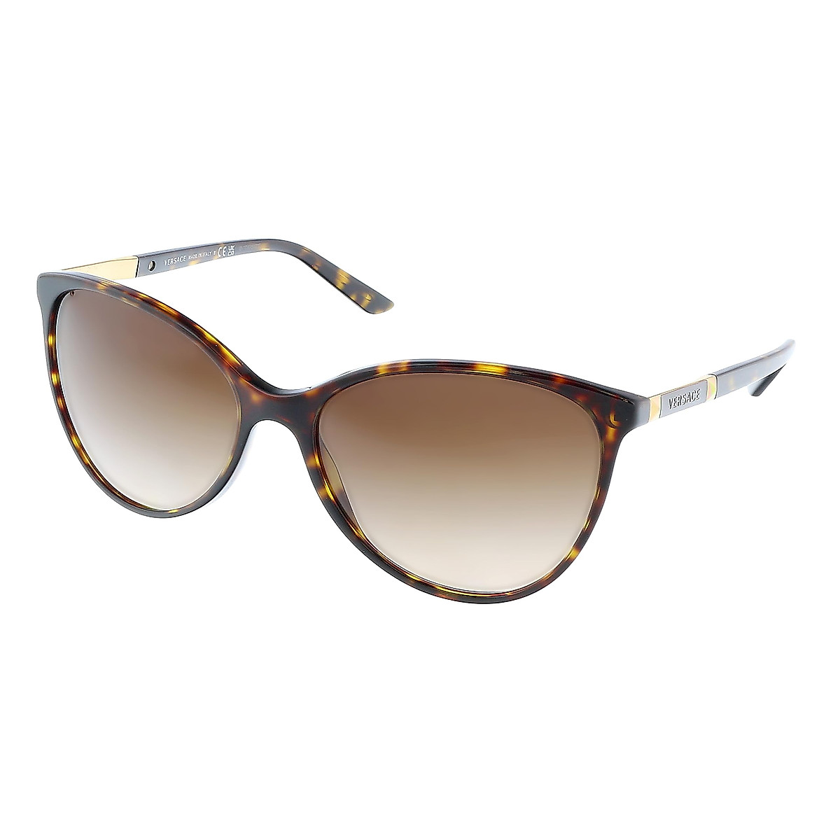 Versace VE 4260 108/13 Havana Plastic Cat Eye Sunglasses Brown Gradient Lens