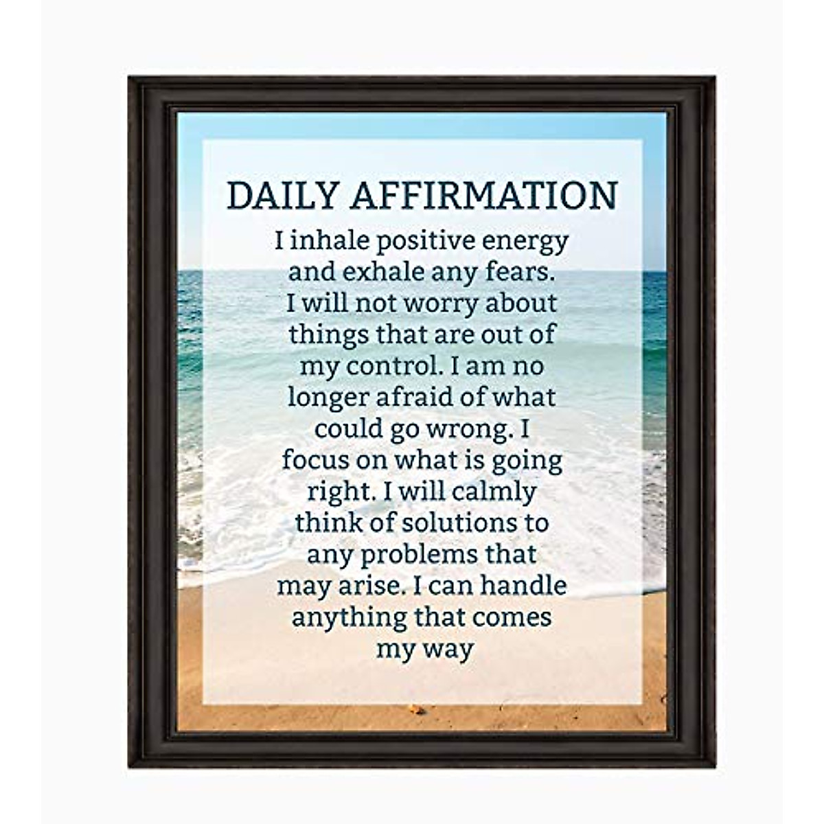 "Daily Affirmations- Self Talk"-8 x 10" Inspirational Poster Print. Motivational Wall Art-Ready to Frame. Ideal for Home Décor-Office Décor. Program Yourself to Win the Day! Great Gift for Graduates.