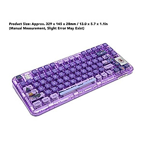 Luqeeg Mechanical Keyboard, 80 Keys Transparent Case Keyboard, Triple Modes Gasket Structure Gaming Keyboard, Wireless Bluetooth Gaming Keyboard 2 Layer Keycaps Design for Office