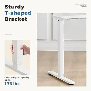 DUMOS Standing Desk, 48 Inch Ergonomic Adjustable Height Electric Sit Stand Up Down Computer Table, Computer Workstation for Home Office