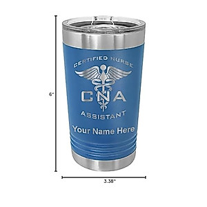 LaserGram 16oz Vacuum Insulated Pint Tumbler, CNA Certified Nurse Assistant, Personalized Engraving Included (Dark Blue)