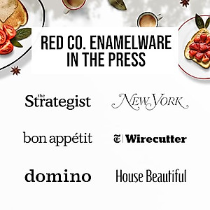 Red Co. White Enamelware Mug Pots with Blue Rim & Lid - Set of 3 Nesting Cups, Perfect for Picnic, Camping, Outdoor Activity