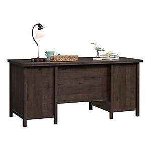 Sauder Costa Executive Desk, W 65.118 X D 29.528 X H 30.00, Coffee Oak finish