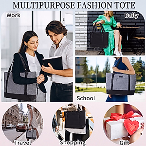 Laptop Tote Bag for Women, 15.6 Inch Computer Shoulder Bag Teacher Work Bag Travel Purse with Small Pouch VONXURY