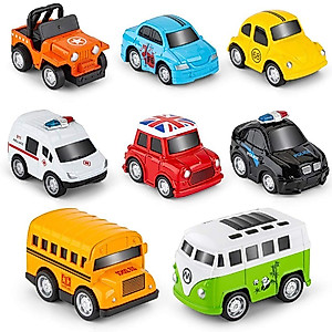 RuiDaXiang Metal Pull Back Cars,8 Pack Mini die cast Toy Cars Set, for Aged 3-6 Year Boys