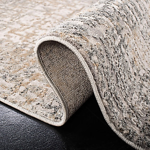 SAFAVIEH Vogue Collection Area Rug - 9' Square, Beige & Grey, Modern Abstract Design, Non-Shedding & Easy Care, Ideal for High Traffic Areas in Living Room, Bedroom (VGE117A)