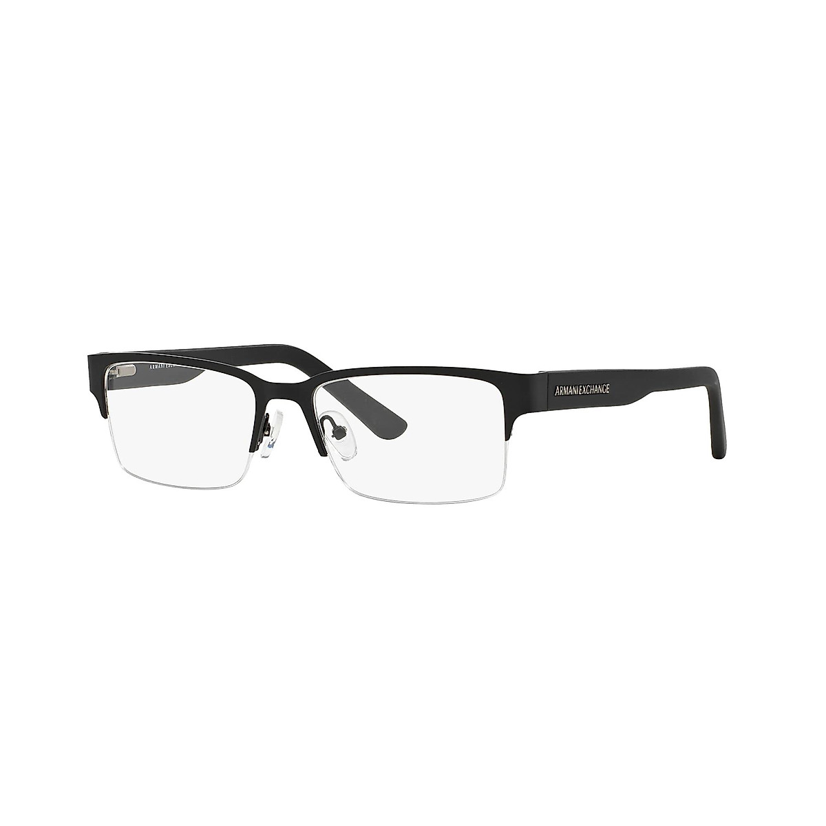 A|X ARMANI EXCHANGE Men's AX1014 Rectangular Prescription Eyewear Frames, Black/Demo Lens, 53 mm
