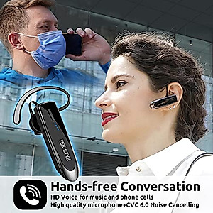 Tek Styz V5.0 CSR Wireless Bluetooth Earpiece for iPhone, Android, Samsung,Laptop,Tablet with Mic, IPX3 Waterproof Headset with CVC 6.0 Dual Noise Cancelling Technology and 24H Talk Time/Playtime