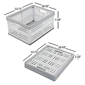Kiddream Set of 3 Collapsible Storage Bin, 15 Liter Plastic Folding Crates Stackable