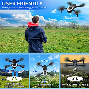 Drones with Camera for Adults and Kids,8K HD FPV Camera Drones with Carrying Case,Foldable Drones Remote Control Toys with 2 Batteries,One Key Start,Headless Mode,Speed Adjustment,3D Flips,Gifts for Boys Girls
