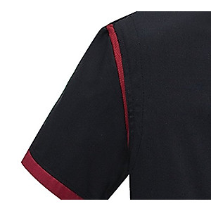 Chef Jackets Waiter Coat Short Sleeves Back and Underarm Mesh Size US: XL Black(Label:XXXL)