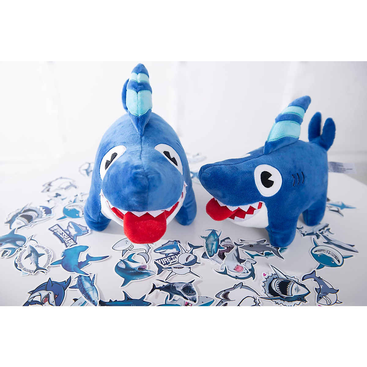 YHPHany Shark Dog Toy (13 inch Plush) with 25 Free Stickers, sharkdog, Shark Plush Animals Plush Doll Birthday Gift, Children, Boys, Girls (Blue Shark Plush)…