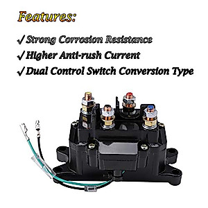 ALAVENTE Solenoid Relay Contactor Electric Winch 12V 250A Rocker Switch Thumb for Jeep UTV Pickup Truck 4x4, ATV Winch Solenoid Relay Contactor Switch