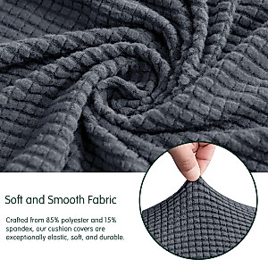CHUN YI Stretch Loveseat Couch Cushion Cover Suitable for 2 Settee, Sofa Seat Slipcover with Spandex Jacquard Fabric(Medium,Grey)
