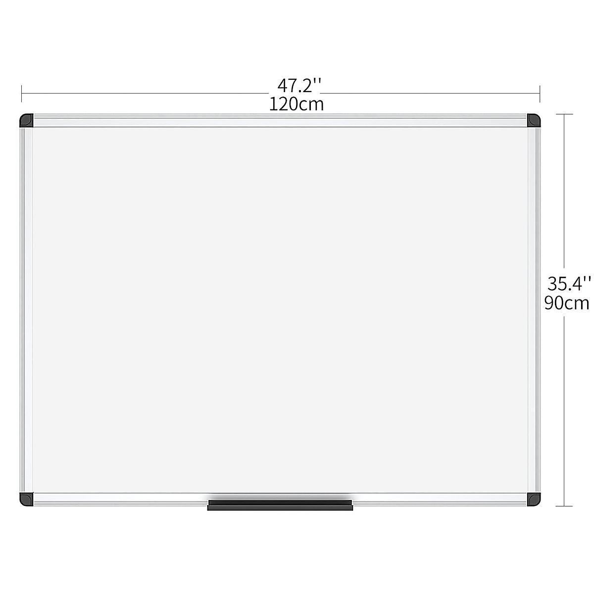 VIZ-PRO Dry Erase Board/Whiteboard, 48 x 36 Inches, Wall Mounted Board for School Office and Home