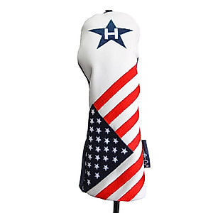 USA 3 & H Headcover Patriot Golf Vintage Retro Patriotic Fairway Wood and Hybrid Head Cover Fits All Modern Fairway Wood and Hybrid Clubs