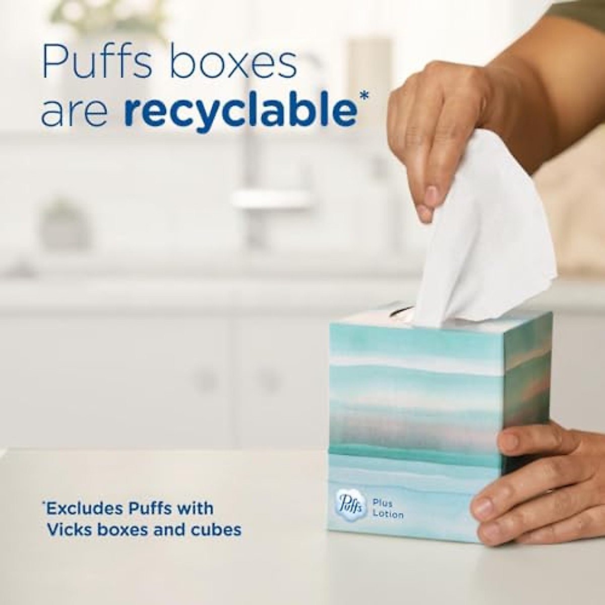 Puffs Ultra Soft Non-Lotion Facial Tissues, 1 Cube, 48 Tissues Per Box