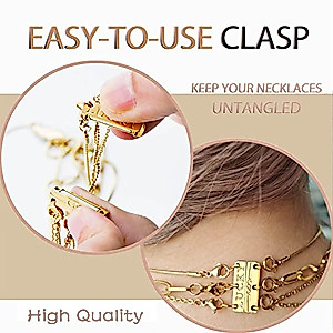 Dailyacc Lucky Necklace Layering Clasp 18K Gold and Silver Strong Multiple Necklace Clasps For Layered Separator