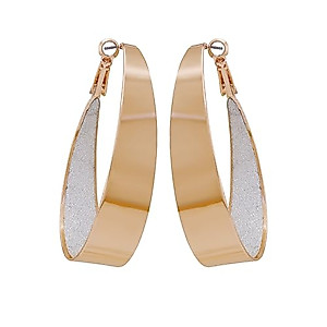 GUESS Rose-Gold-Tone Interior Glitter Hoop Earrings