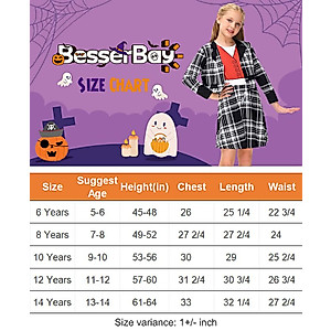 Halloween Little Girls Buffalo Plaid Clueless Schoolgirl Cher Skirt Set Mixi Dresses Black 10 Years