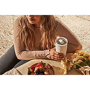 W&P Porter Insulated Tumbler 20 oz | No Metallic Aftertaste Ceramic Coated for Water, Coffee, & Tea | Wide Mouth Vacuum Insulated | Dishwasher Safe, Cream