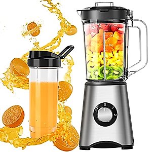 Vermark 1000W Professional Blender - Crush Ice, Puree, & Blend Shakes with 40oz & 20oz Cups, 3-Speed Control, Portable with To-Go Lids, BPA-Free, Easy Clean
