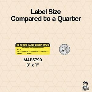 Doctor Stuff - Veterinarian File Folder Chart Labels, We Accept Major Billing and Collection Vet Stickers, Fluorescent Yellow/Black, 3" x 1", 250/Roll, Tabbies Veterinary MAP5790