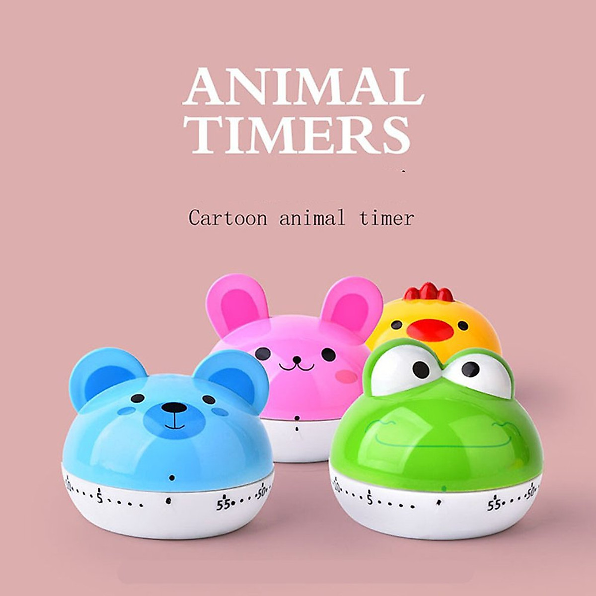Golandstar Cute Cartoon Animal Timers Mini 55 Minutes Mechanical Kitchen Cooking Timer Clock Loud Alarm Counters (Green Frog)