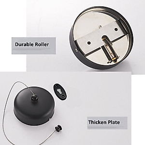 BESy Retractable Clothesline SUS304 Stainless Steel Clothes Dryer with Adjustable Stainless Steel Rope String Hotel Style Heavy Duty,9.2 Feets,Black Finish, Round Style