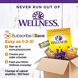 Wellness Complete Health Grain-Free Chicken Entrée Wet Kitten Food - Natural Ingredients with Real Chicken, Brain Development DHA, Essential Fatty Acids and Eye Health Taurine, 3 oz cans (Pack of 24)