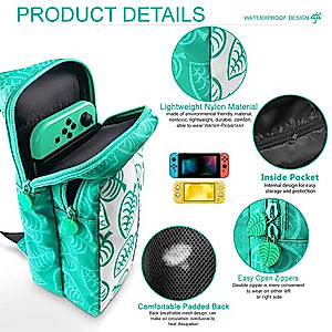 AIOMEST Cute Animal Crossing Switch Travel Bag, Crossbody Backpack Compatible for Switch OLED/Lite, Carrying Sling Bag for Switch Console, Pro Controller, Dock, Joy-cons