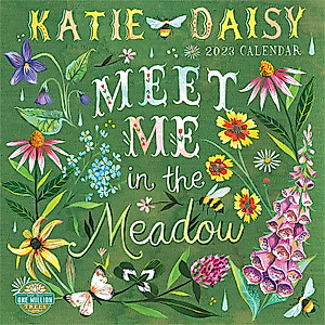 Katie Daisy 2023 Wall Calendar: Meet Me in the Meadow | 12" x 24" Open | Amber Lotus Publishing