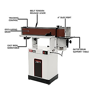 JET OES-80CS Oscillating Edge Sander, 6" x 89" Belt, 1-1/2 HP, 1Ph 115/230V (708447)