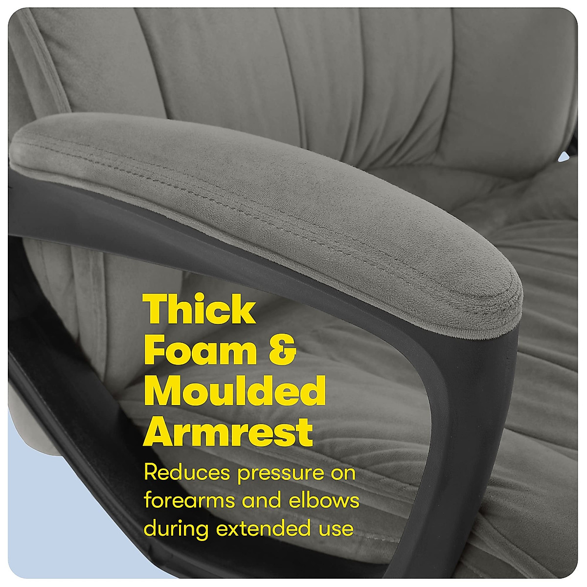 Serta Executive Office Chair Ergonomic Computer Upholstered Layered Body Pillows, Contoured Lumbar Zone, Base, Fabric, Black/Grey