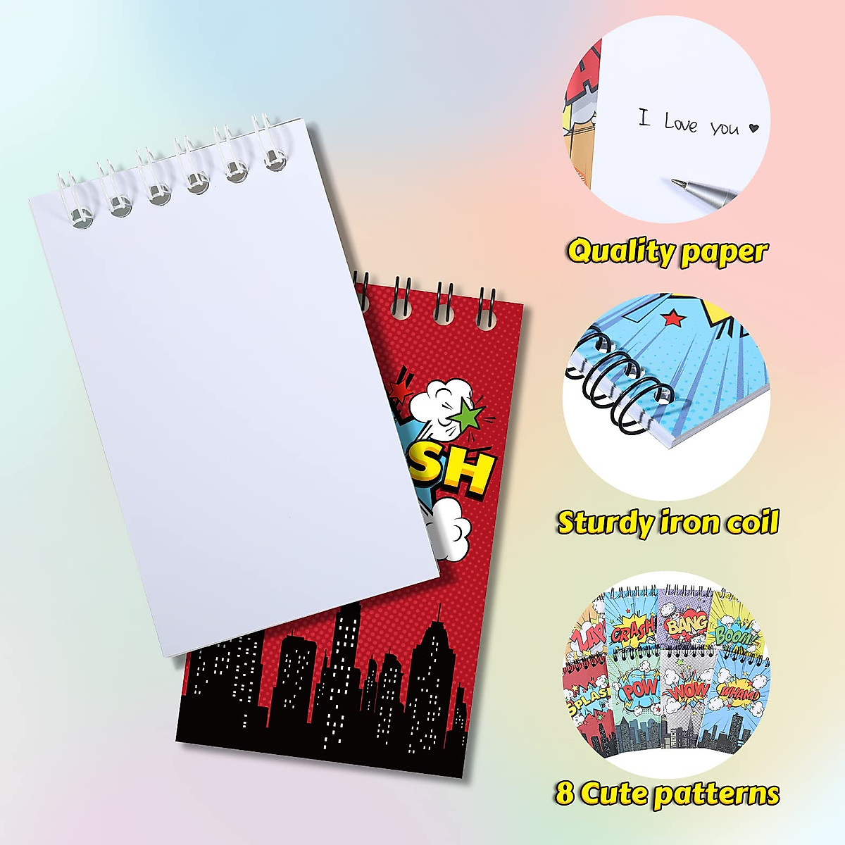 Containlol 24 Pack Mini Notebooks Party Supplies Favors Prize Piñata Fillers Carnival Goodie Bag Stuffers Journal Notepad Teacher Classroom Rewards Supplies for Theme Birthday Party