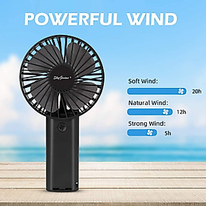 SkyGenius Handheld Fan Rechargeable, Personal Portable Fan 3 speed Levels, USB 4000 mAh Battery Operated [6-30H Worktime] Mini Fan for Girls Kids Women Travel Indoor Outdoor