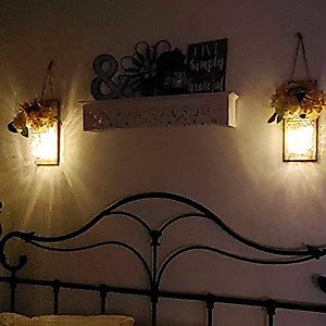 GBtroo Bathroom Mason Jar Wall Art Sconces Handmade fall decor Hanging Design Remote Control LED Fairy Lights Farmhouse Kitchen Decorations Wall Home Decor Living cuadros de pared de sala
