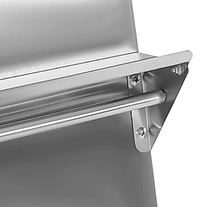 Futchoy Range Backsplash with Shelf 30 x 30.7 Inch Range Hood Wall Shield, Stainless Steel Backsplash Silver Splash Plate for Range Hood Stainless Backsplash