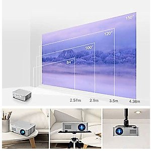 XARONF Full HD Bluetooth Projector Built in DVD Player, 1080P Supported, Portable DVD Projector for Outdoor Movies, Compatible with iOS/Android/TV Stick/HDMI/USB/TF
