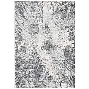 SAFAVIEH Tulum Collection 6' x 9' Ivory/Grey TUL228A Modern Abstract Non-Shedding Living Room Bedroom Dining Home Office Area Rug
