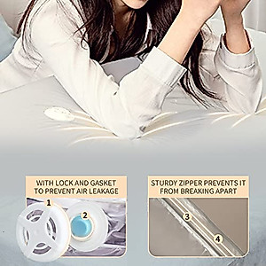 Vacuum Storage Bags, 4 Pack Press to Exhaust Space Saver Vacuum Storage Bags, Free Up 80% Space, 31"x40"x15" Vacuum Sealer Bags for Clothes, Clothing, Comforters and Blankets, No Need Air Pump